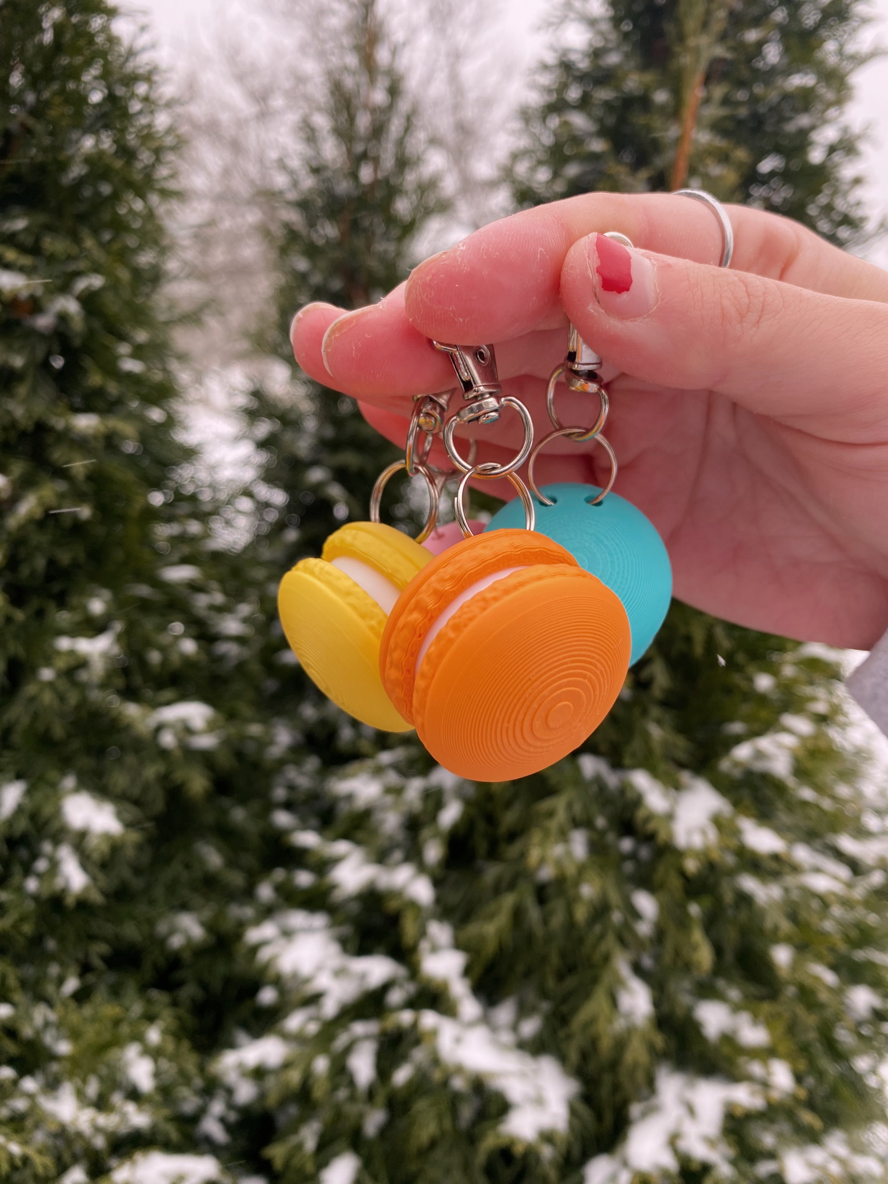 Macaroon Cookie Fidget Clicker Keychain Colorful 3D Printed Clicky Key ...